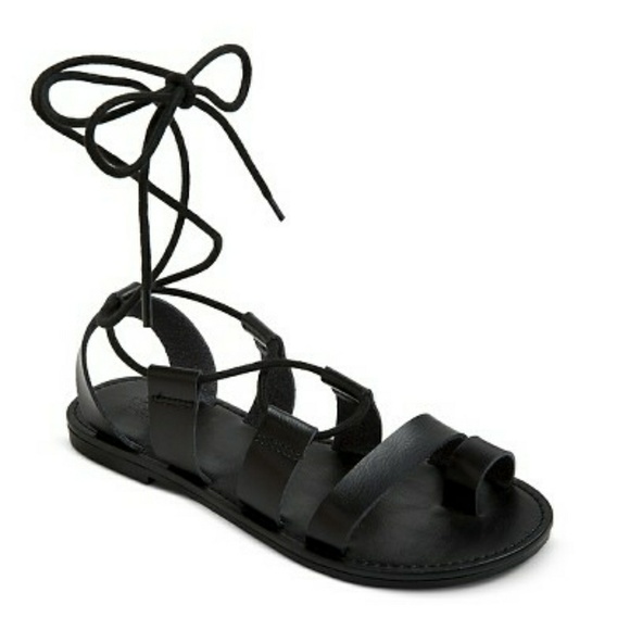 Mossimo Supply Co. | Shoes | Gladiator Black Lace Up Sandal New Lilac ...